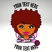 Black Woman Clip Art, Canva Frame, Drag and Drop Sublimation. Black ...