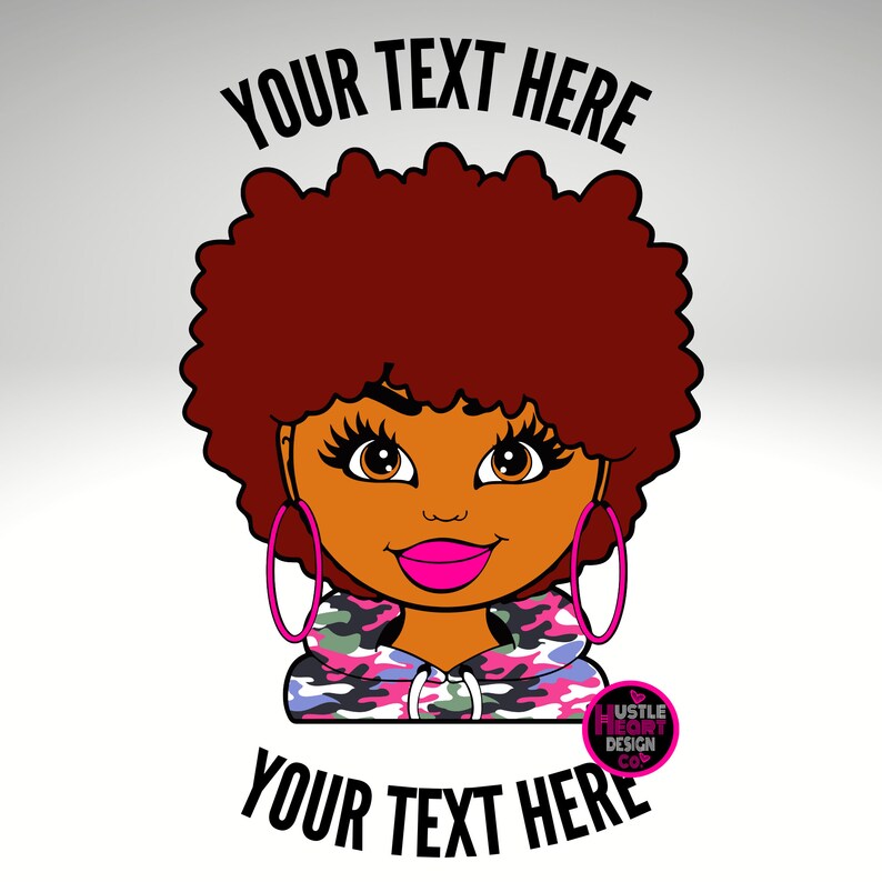 Black Woman Clip Art, Canva Frame, Drag and Drop Sublimation. Black ...