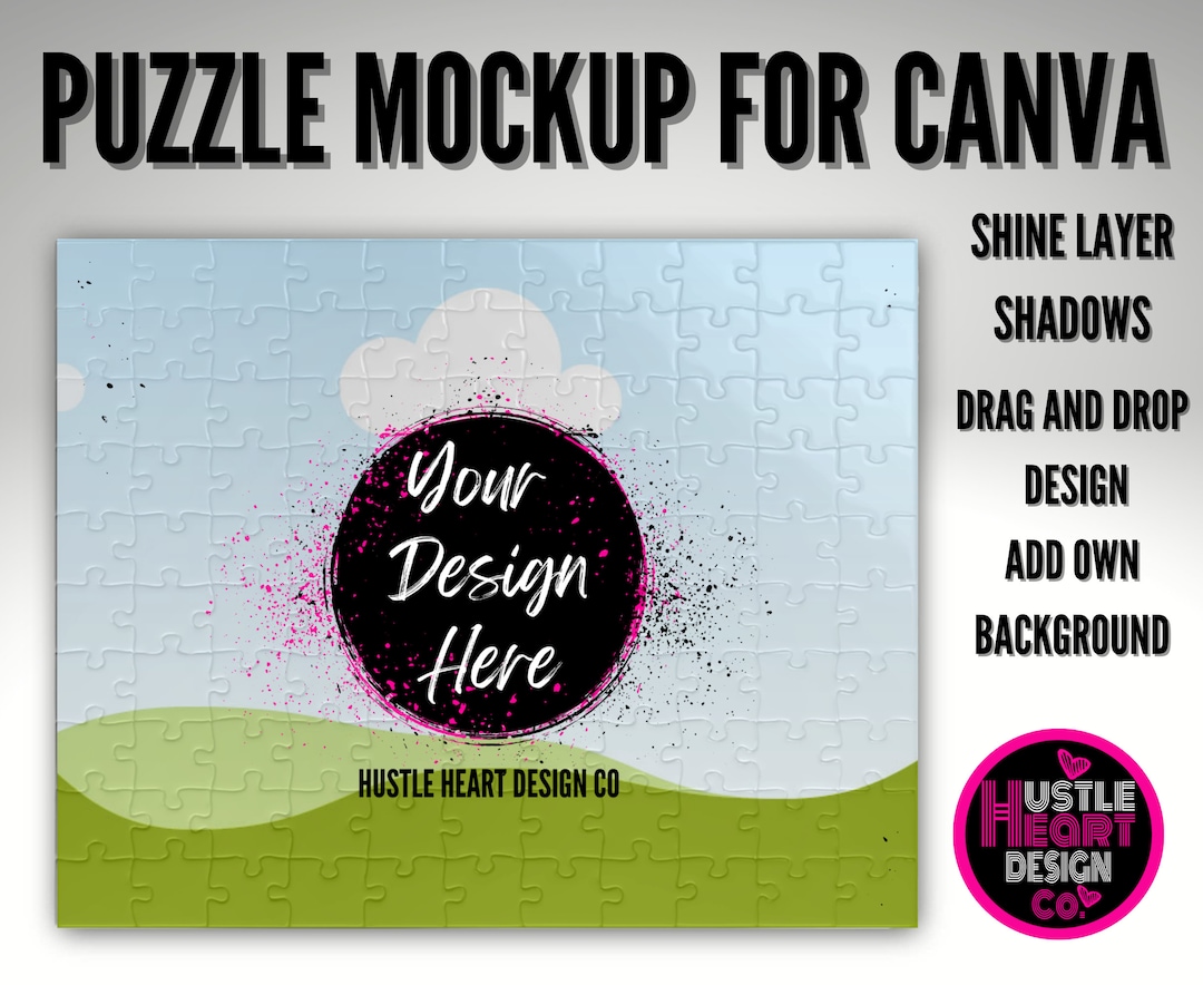 Puzzle Mockup for Canva, Canva Frame Mockup, Add Your Own Image and ...