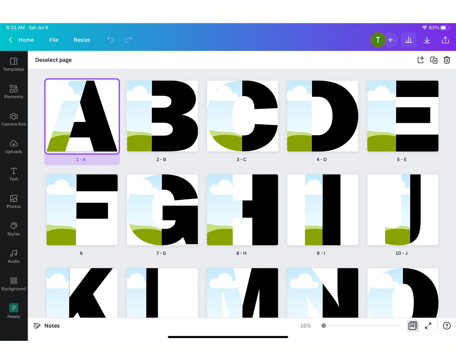 Canva Half Letters Template Fill Your Own Half Letters on - Etsy