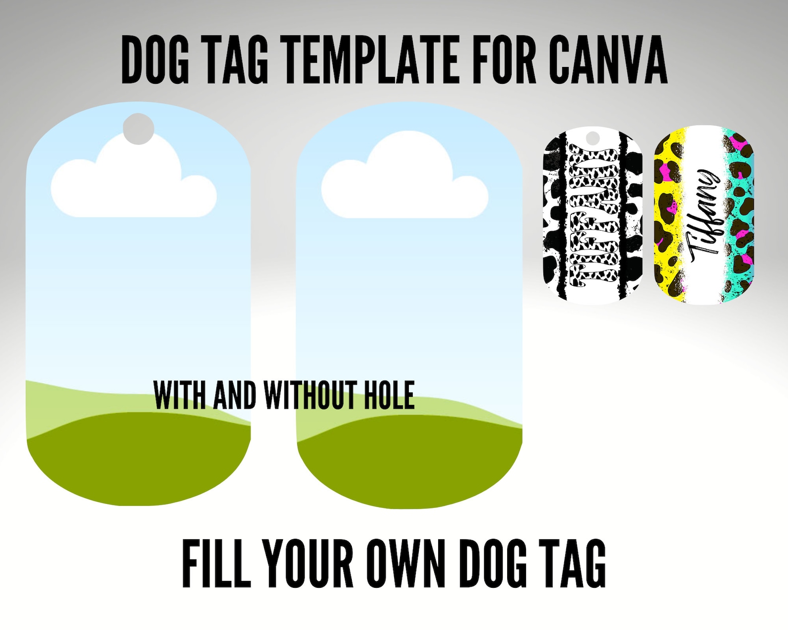 Dog Tag Template/mockup, Make Your Own Dog Tag Canva Template, Drag and ...