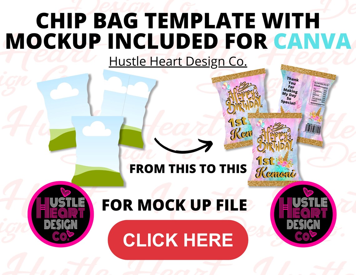 CANVA Chip Bag Template With Chip Bag Mockup Chip Bag - Etsy