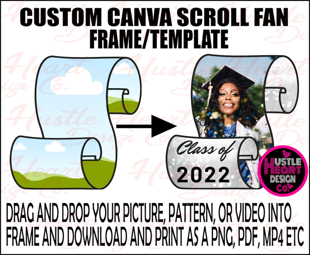 Graduate Fan Template, Custom Canva Graduation Scroll Template / Canva ...