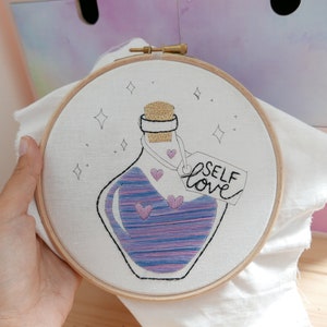 Self Love | PDF Embroidery Pattern, PDF, Floral Embroidery - Etsy