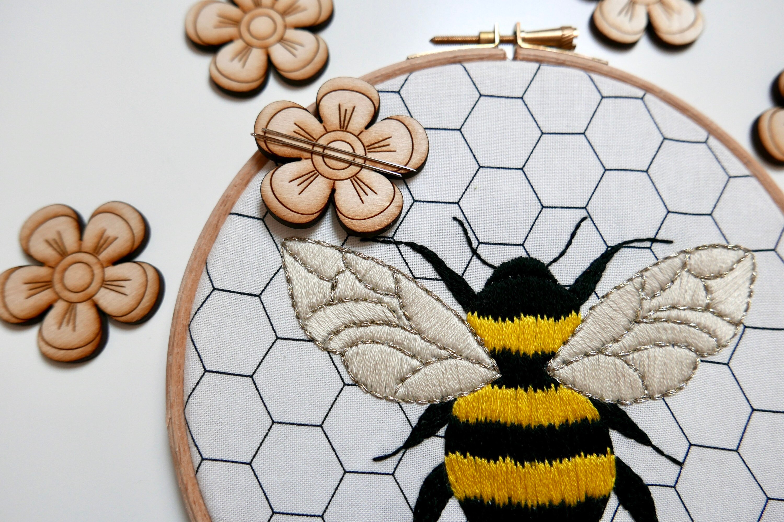 Flower Magnetic Needle Holder Needle Minder Wooden Needle | Etsy