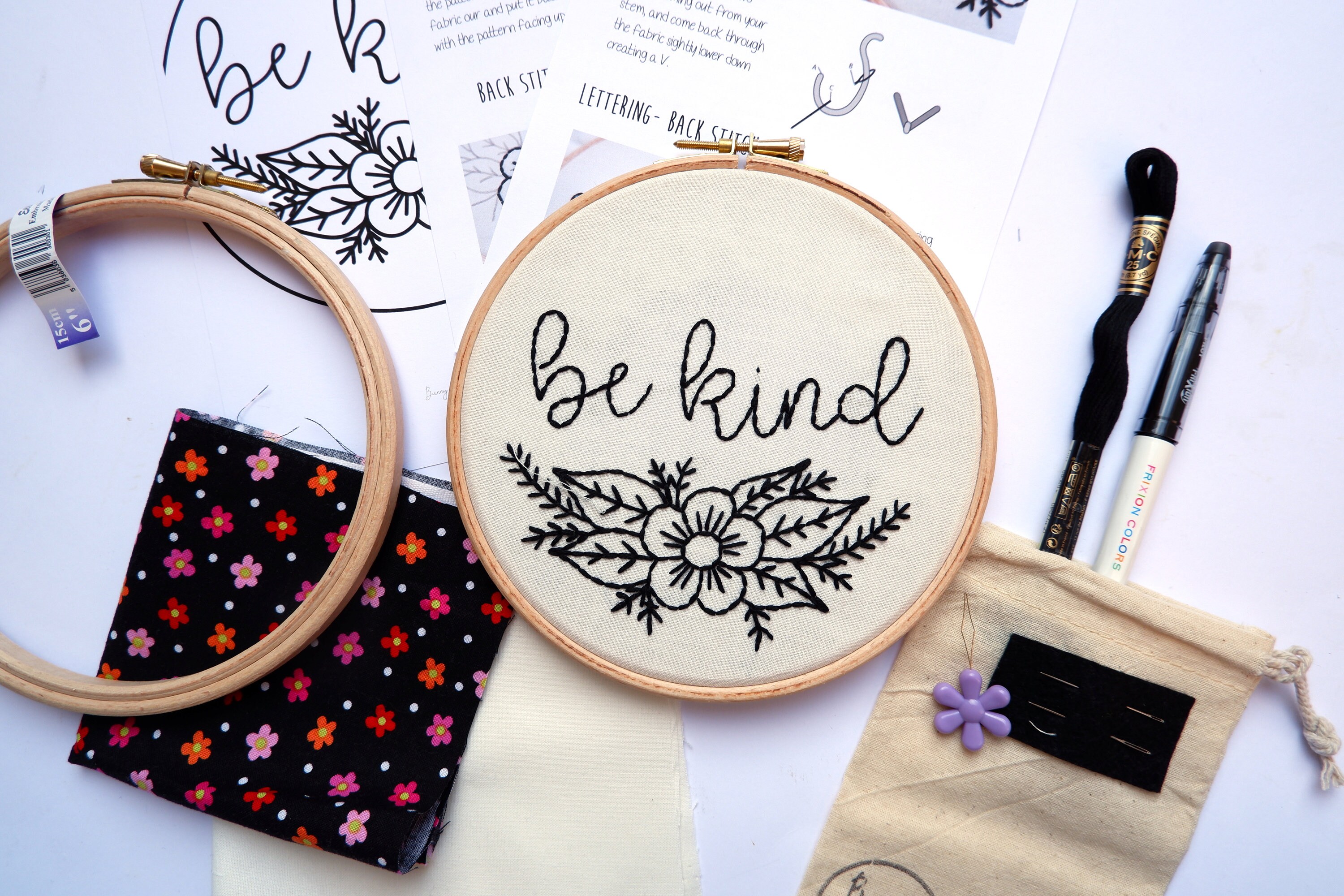 Beginners Embroidery Kit Beginners Kit Floral Embroidery - Etsy