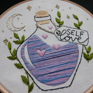 Self Love | PDF Embroidery Pattern, PDF, Floral Embroidery - Etsy