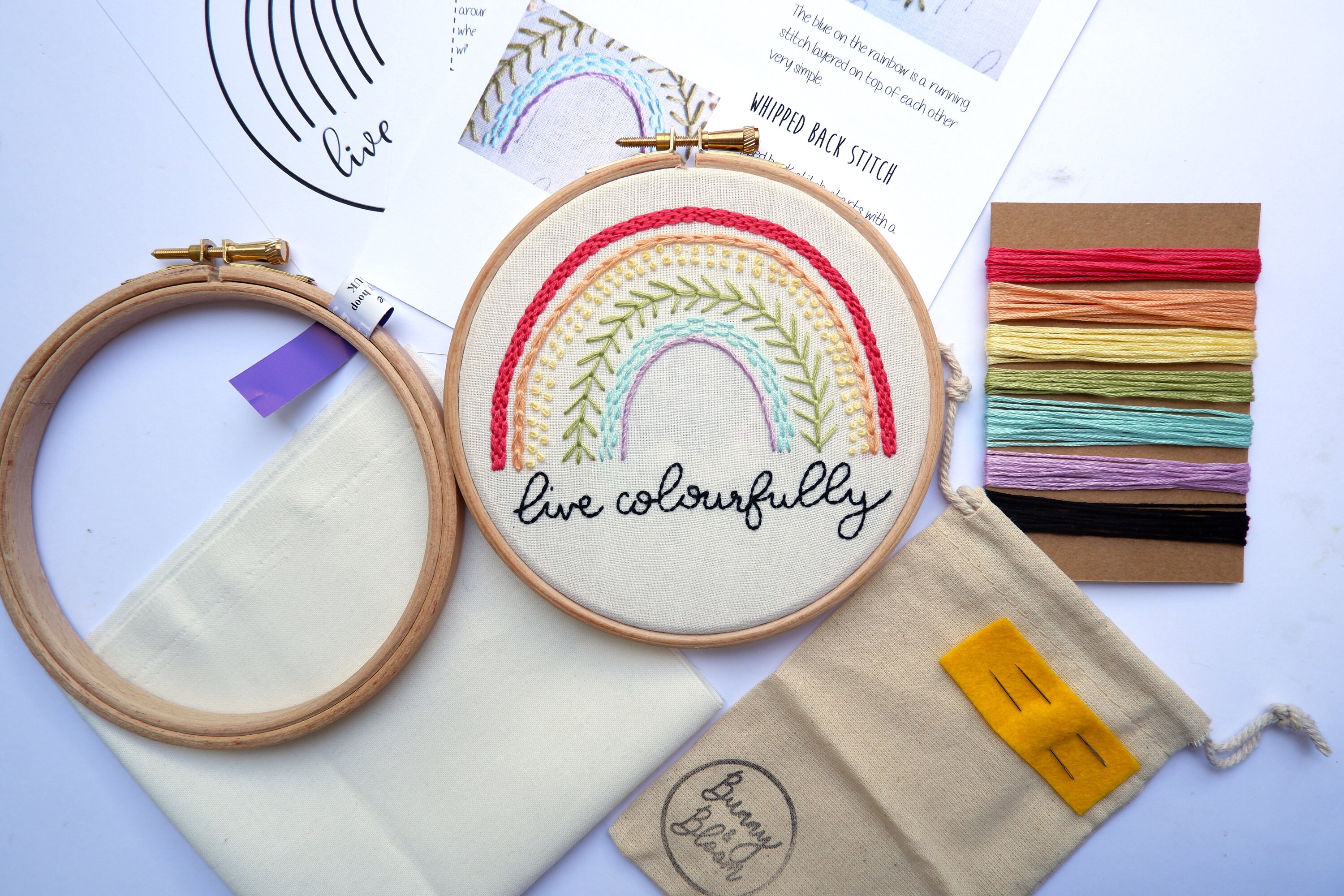 Rainbow Sampler Embroidery Kit Embroidery Kit - Etsy UK