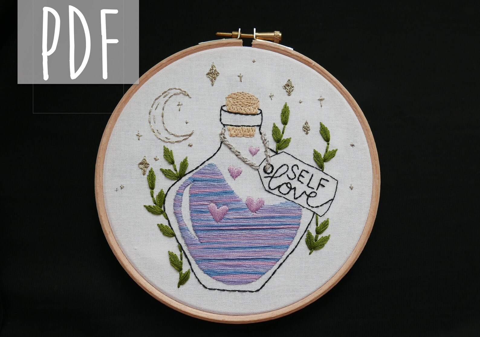 Self Love | PDF Embroidery Pattern, PDF, Floral Embroidery - Etsy