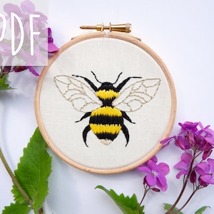Bumble Bee PDF Embroidery Pattern Download Pattern Bumble - Etsy UK
