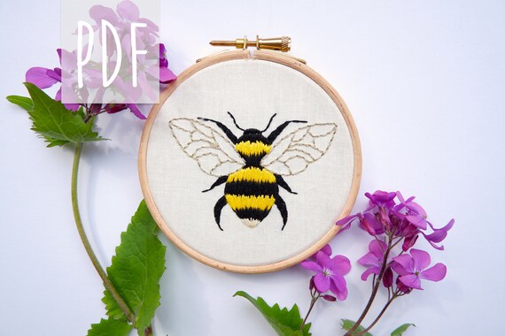 Bumble Bee PDF Embroidery Pattern Download Pattern Bumble - Etsy