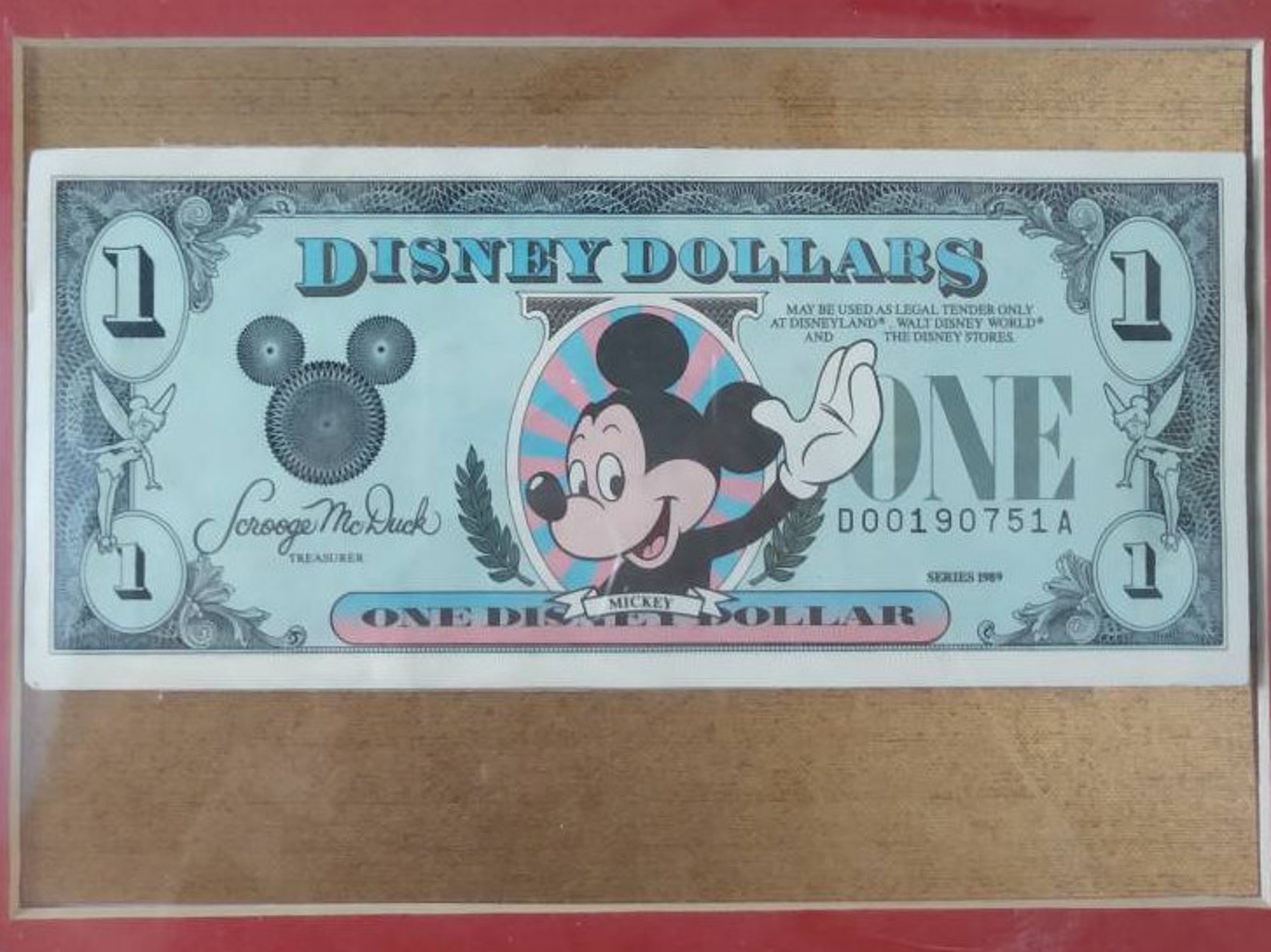 1989 Mickey Mouse Money Disney Dollars One Dollar Bill 1 - Etsy