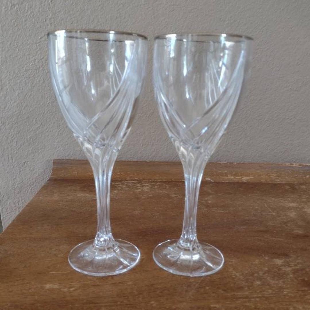 Vintage Lenox Debut Platinum Crystal Stemware Wine Glasses - Etsy