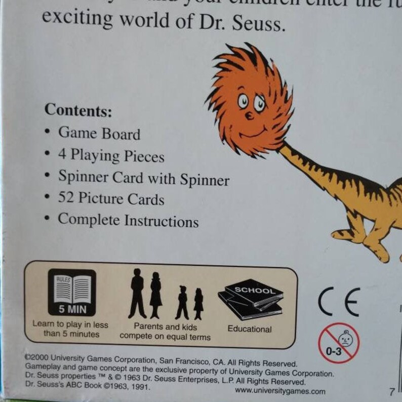 Vintage Dr. Seuss's ABC Game Ages 3 & UP Educational | Etsy