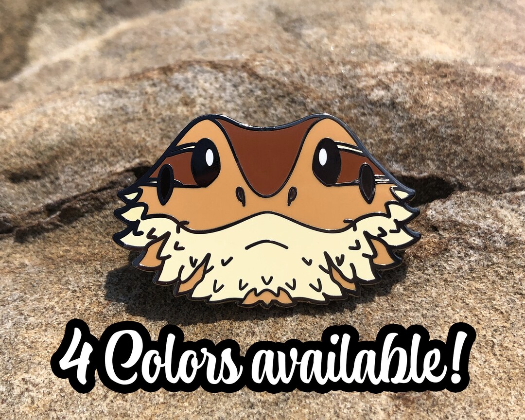 Bearded Dragon Lizard Hard Enamel Pin - Reptile Exotic Pet Themed Lapel ...
