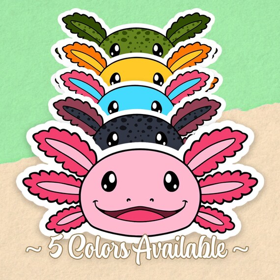 Axolotl Vinyl Sticker Waterproof Exotic Pet Sticker Laptop - Etsy