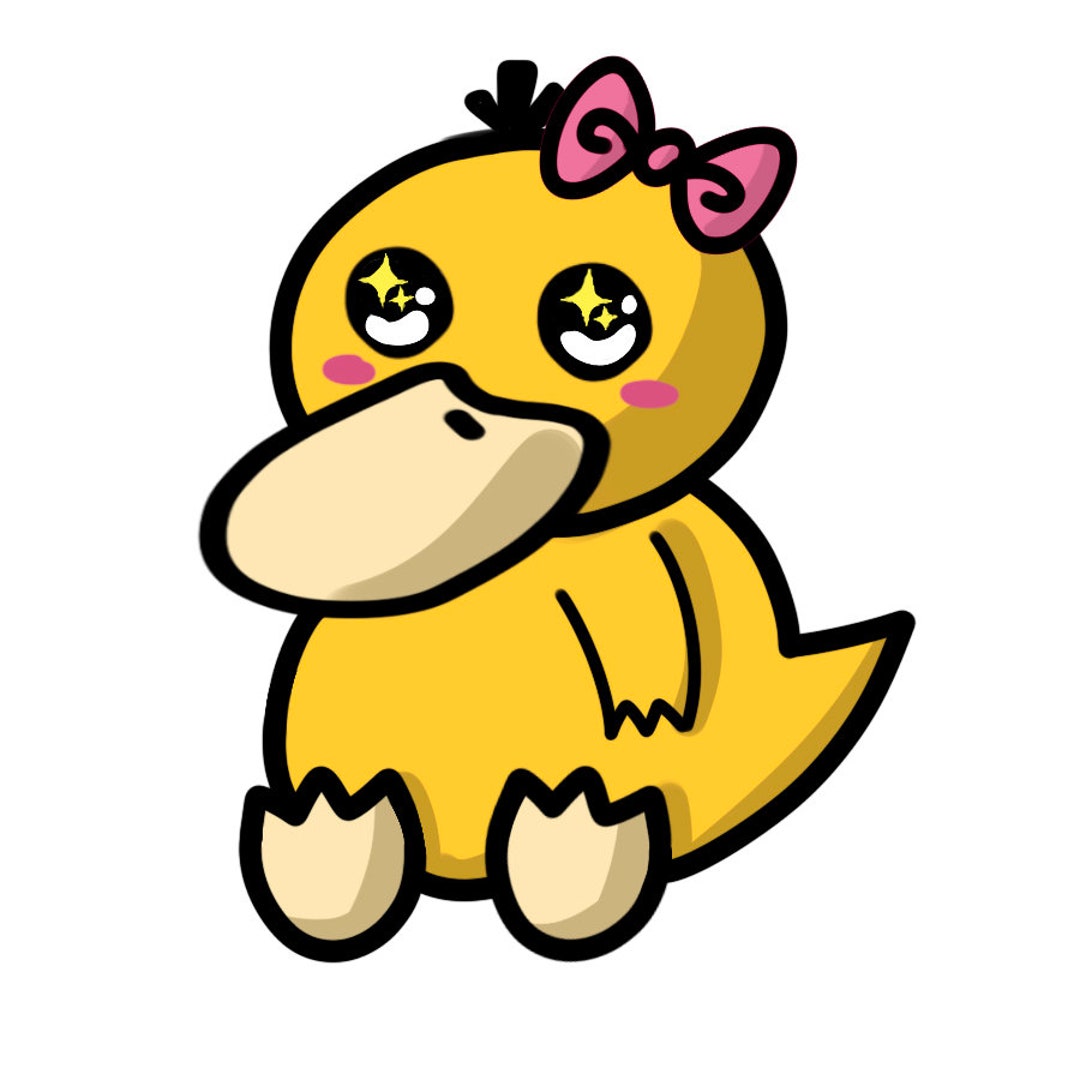 Coquette Psyduck koduck Sticker - Etsy