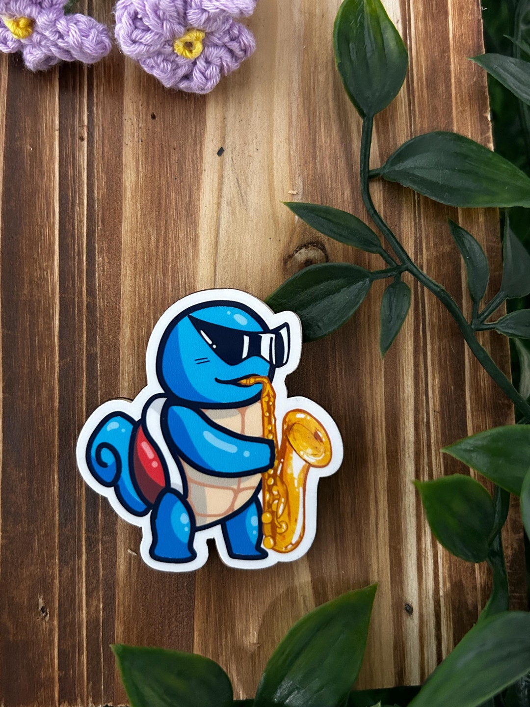 Epic Squirtle Sax Sticker X Wooden Pin Set Funny Memes - Etsy