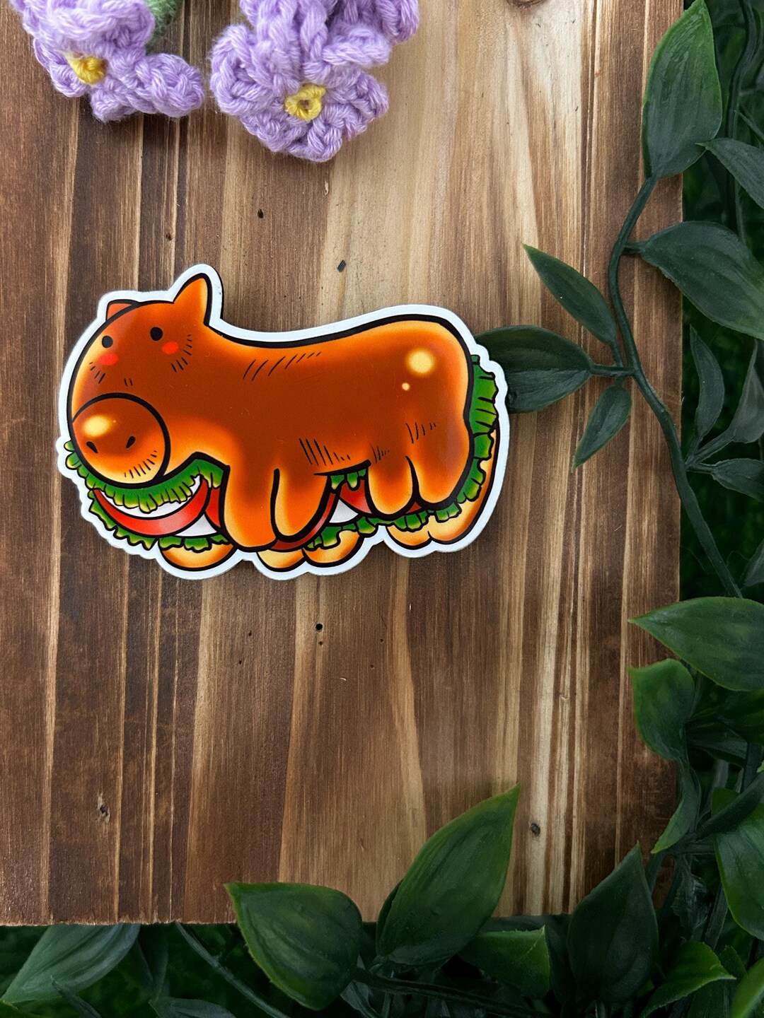 Horse or Capybara Sandwich Inspired Tearmoon Empire Sticker X Wooden ...