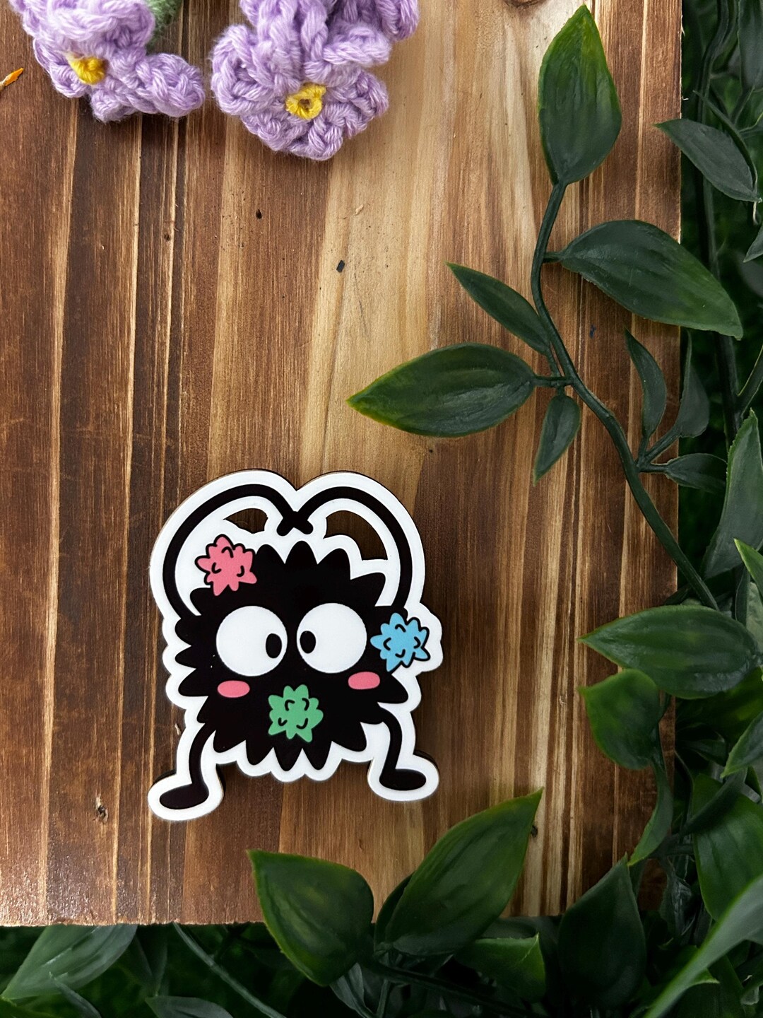 Soot Sprite Wooden Pin X Sticker Set Silly Movie Mascot Character - Etsy