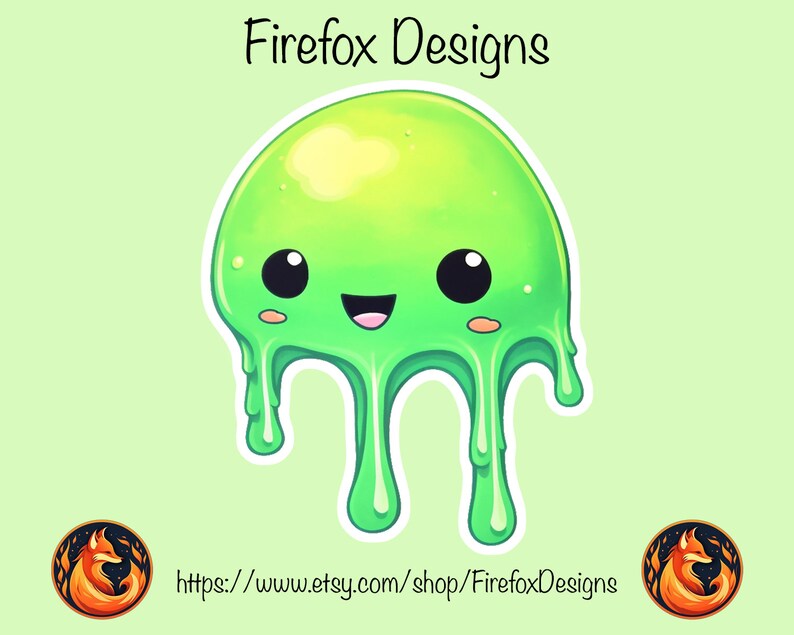 Green Slime 3 Sticker Decal - Etsy