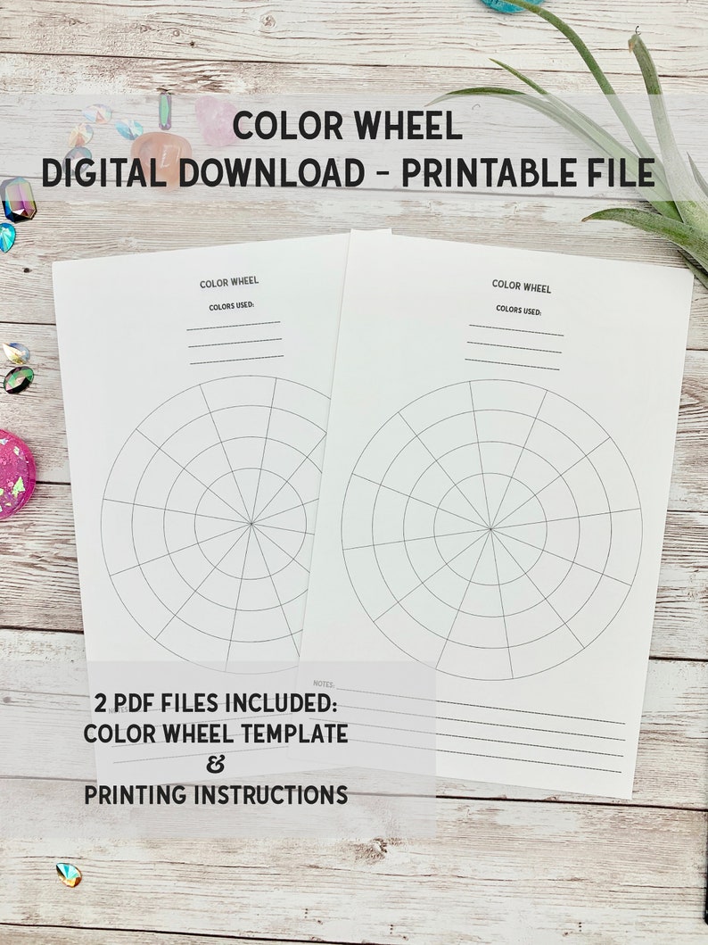 DIGITAL Printable Color Wheel Chart Watercolor Study Chart - Etsy