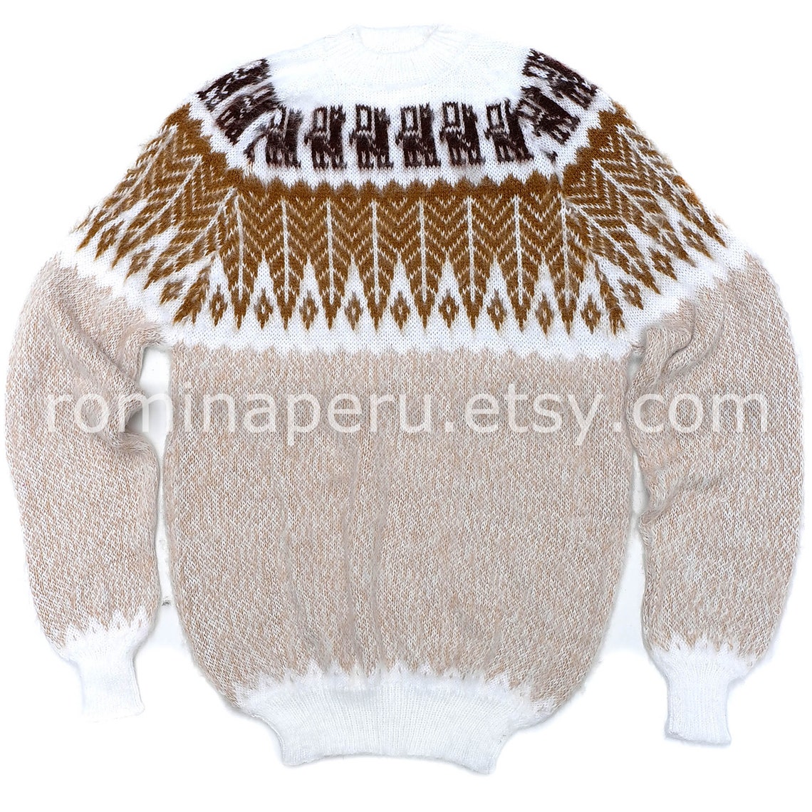 Unisex Gray Alpaca Sweater Crewneck Design Leaves Fashion - Etsy