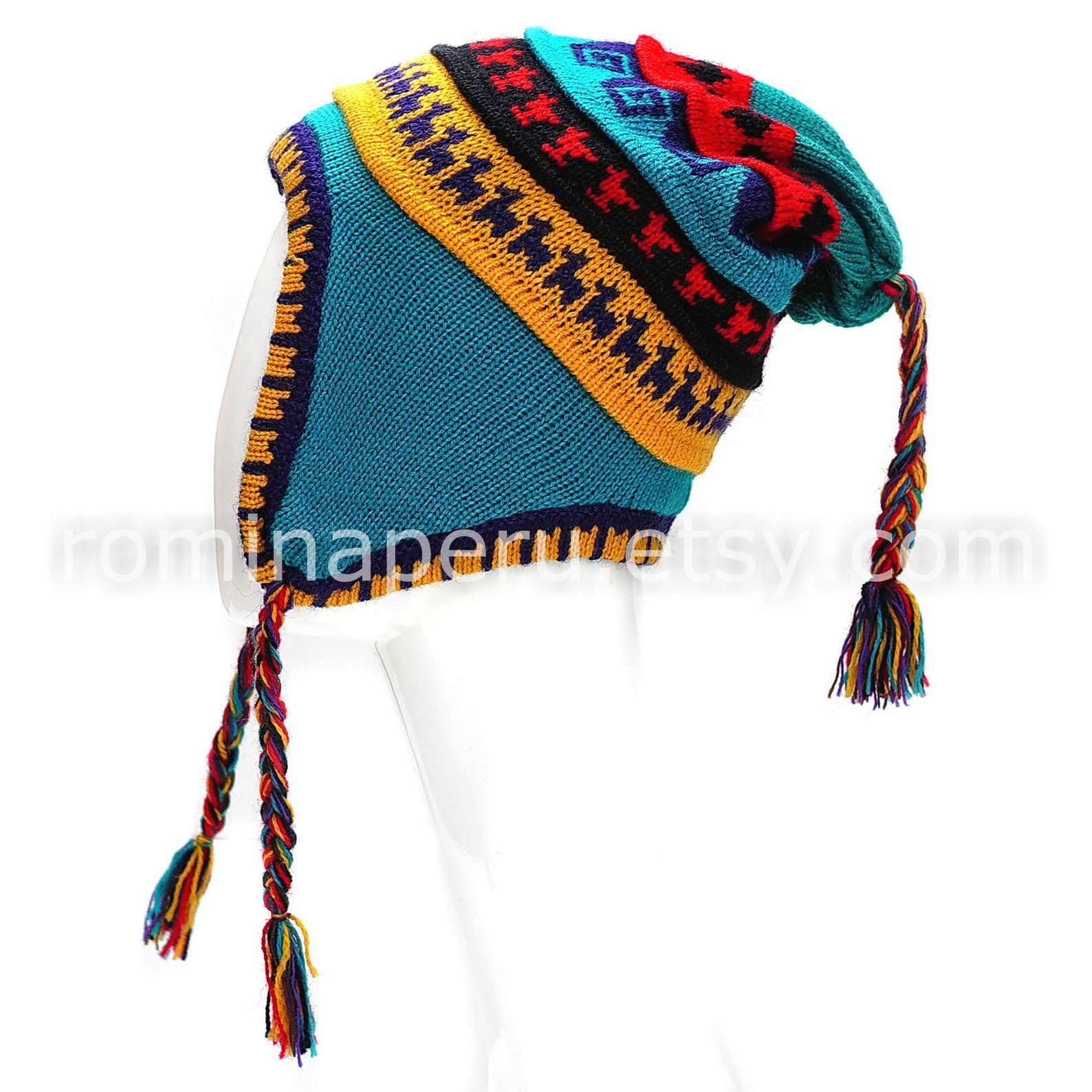 Fine unisex alpaca hat Turquoise with earflaps 100% lining | Etsy