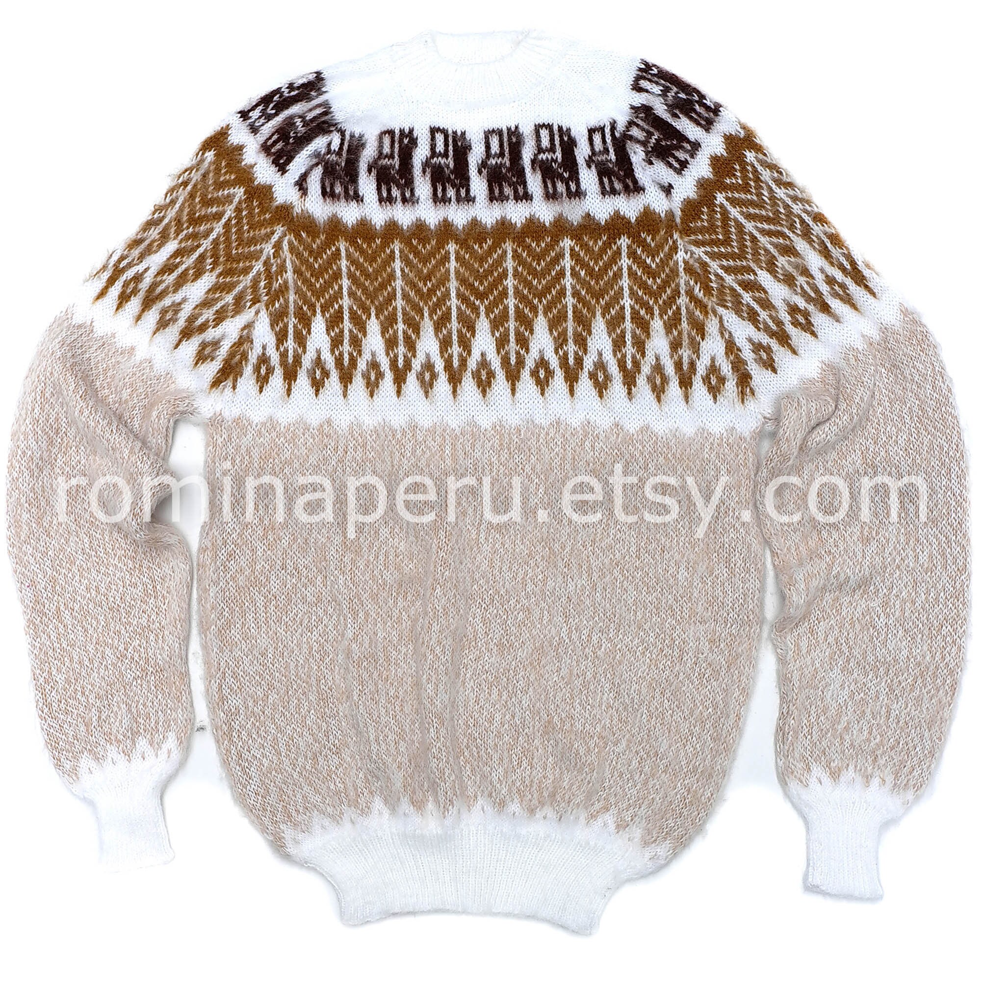 Suéter beige alpaca ropa de cama Unisex Fashion Pullover | Etsy