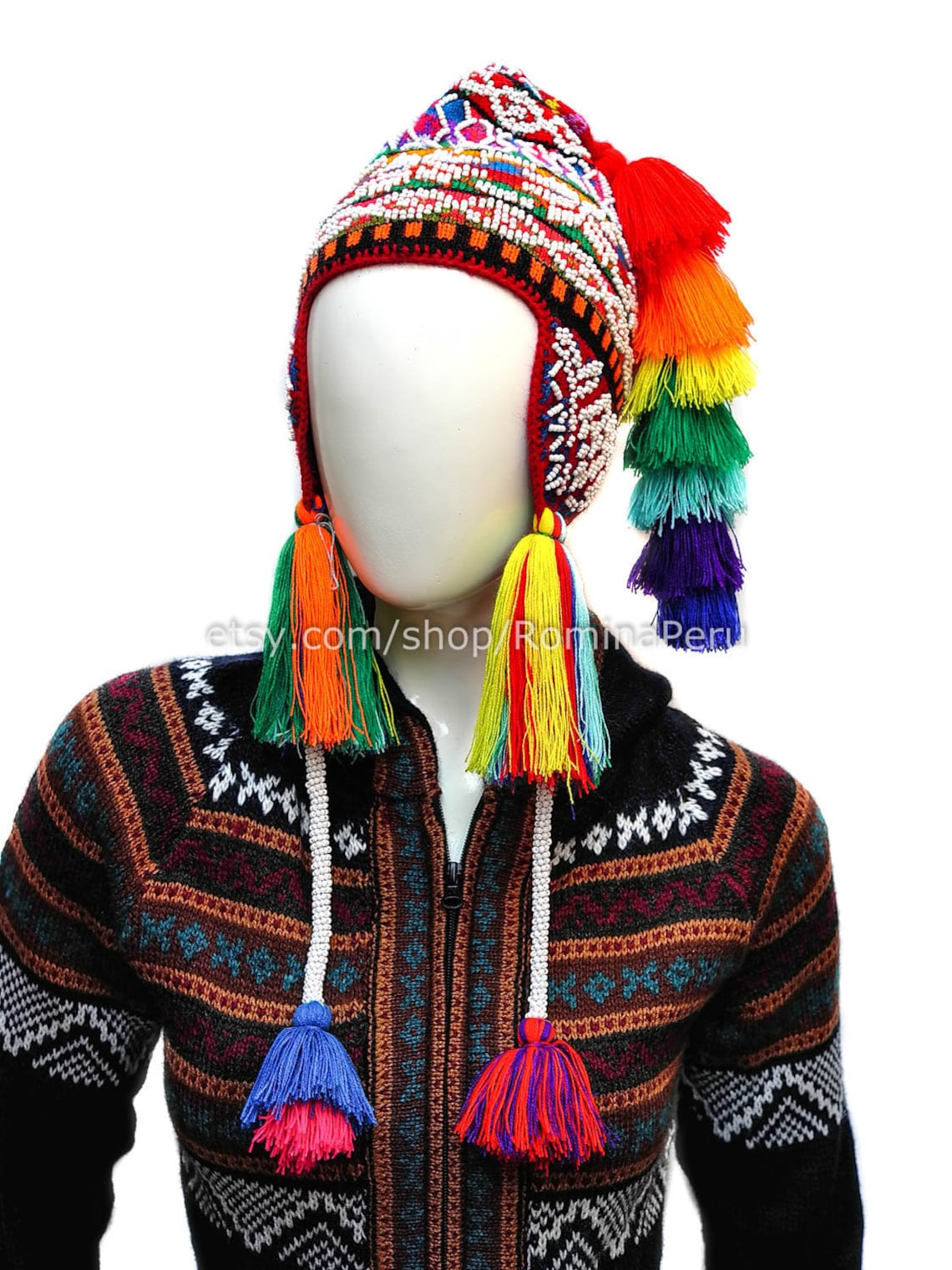 Genuine Peruvian Hat Unisex Peruvian Hat Handknitted | Etsy