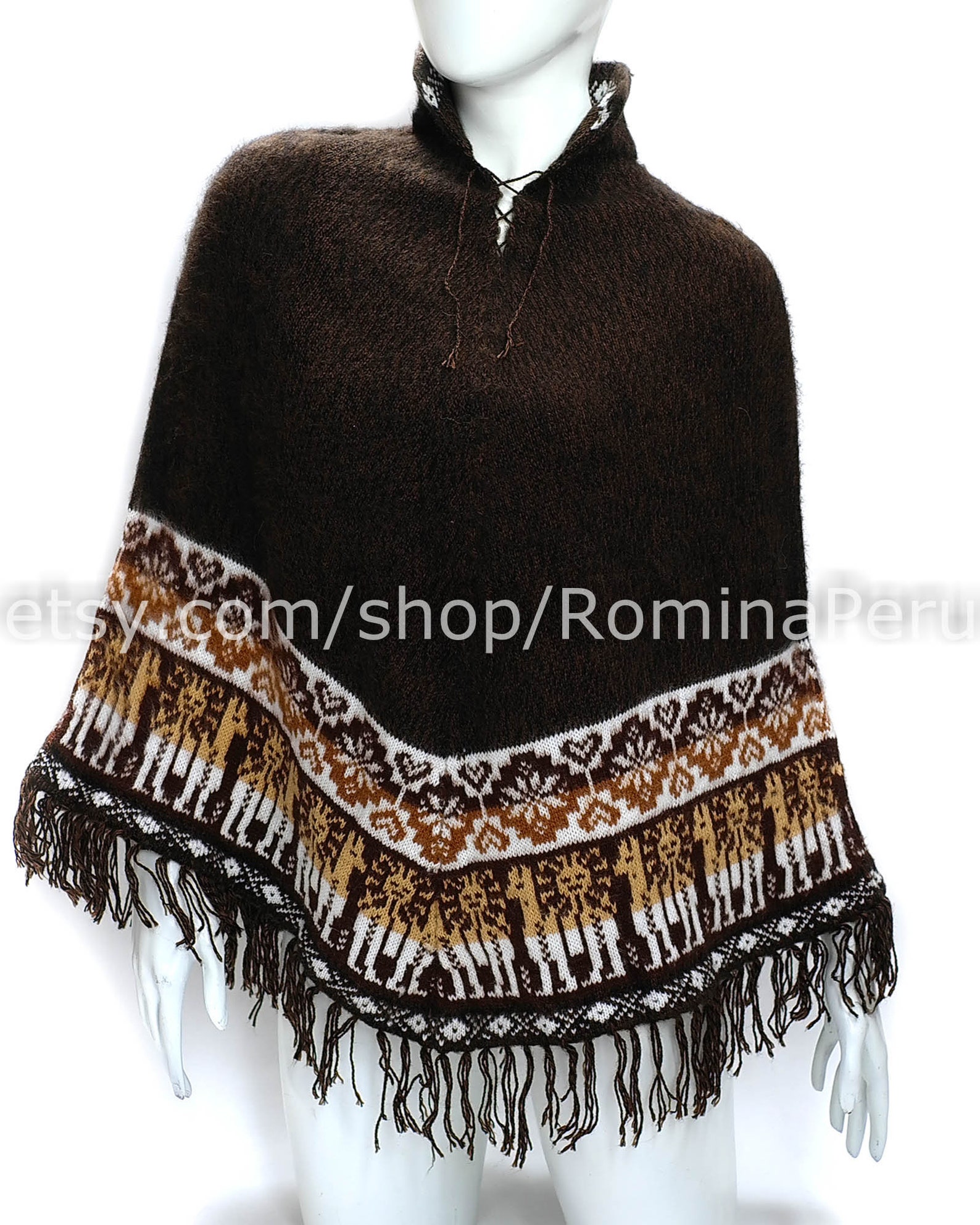 Ethnic Poncho Peruvian White Poncho Women's Alpaca | Etsy