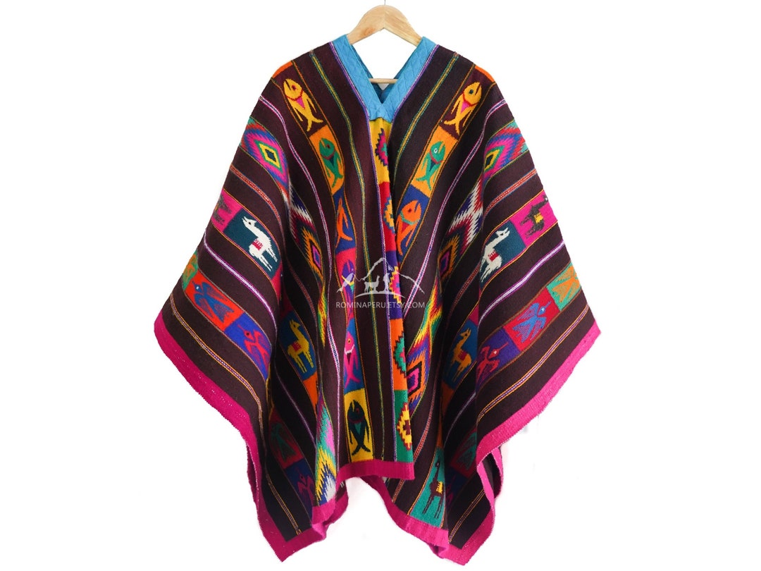 Poncho Marrón, Poncho tradicional peruano de curandero, tiene detalles ...