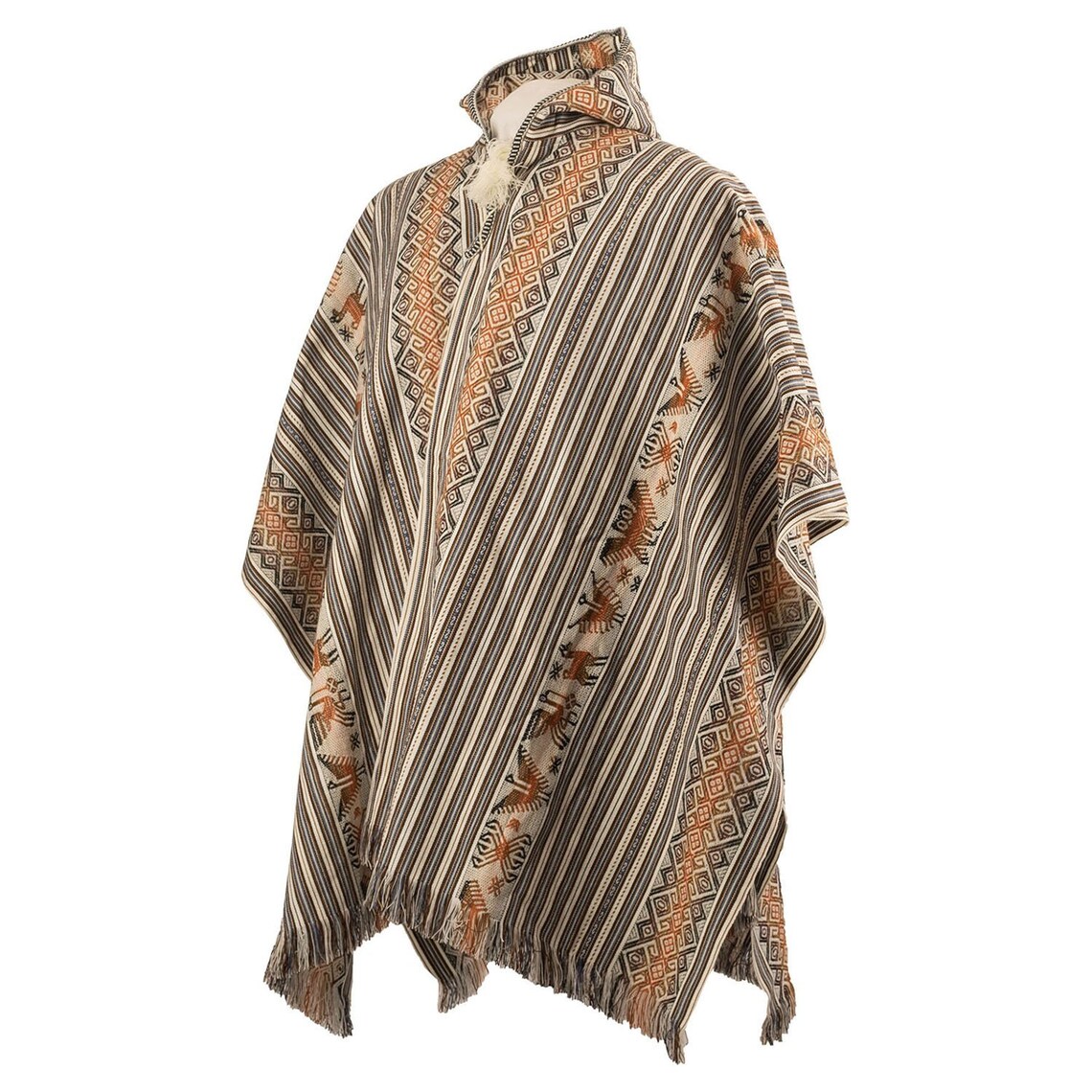 Peruvian Poncho Shaman White Hooded Peruvian Traditional Wool - Etsy ...