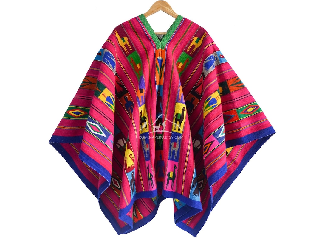 Unique Poncho Pink Shaman, Peruvian Traditional Poncho, Poncho Bohemian ...