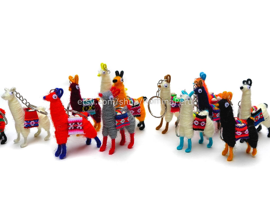 Set of 5 Key Chain Llama Alpaca Wool Miniature Llama Alpaca - Etsy