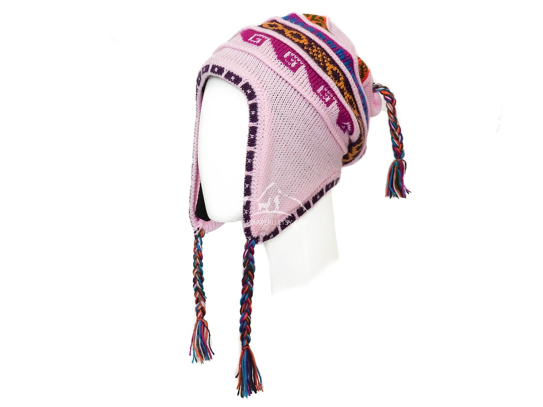 Andean Elegance Unisex Alpaca Chullo Hat With Earflaps 100% Soft Fleece ...