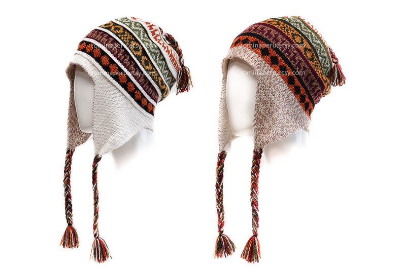 Red Hat Reversible chullo Winter Hat With Earflaps - Etsy