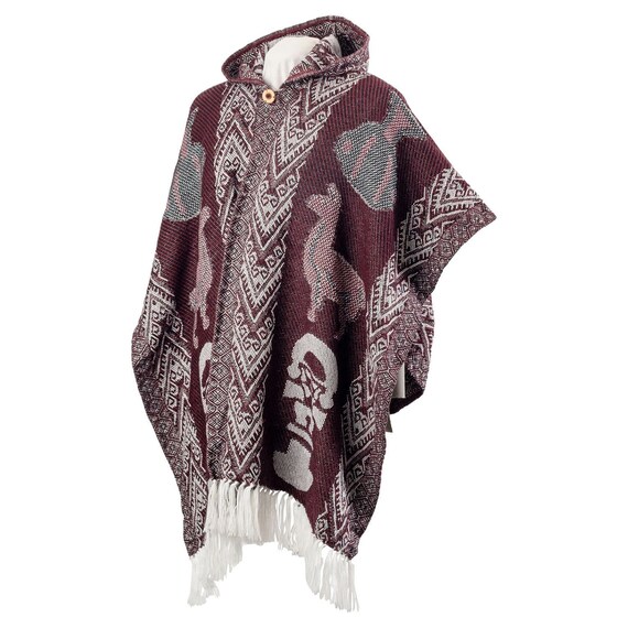 Shamans hooded Peruvian Ruana Purple Hooded Peruvian Poncho | Etsy
