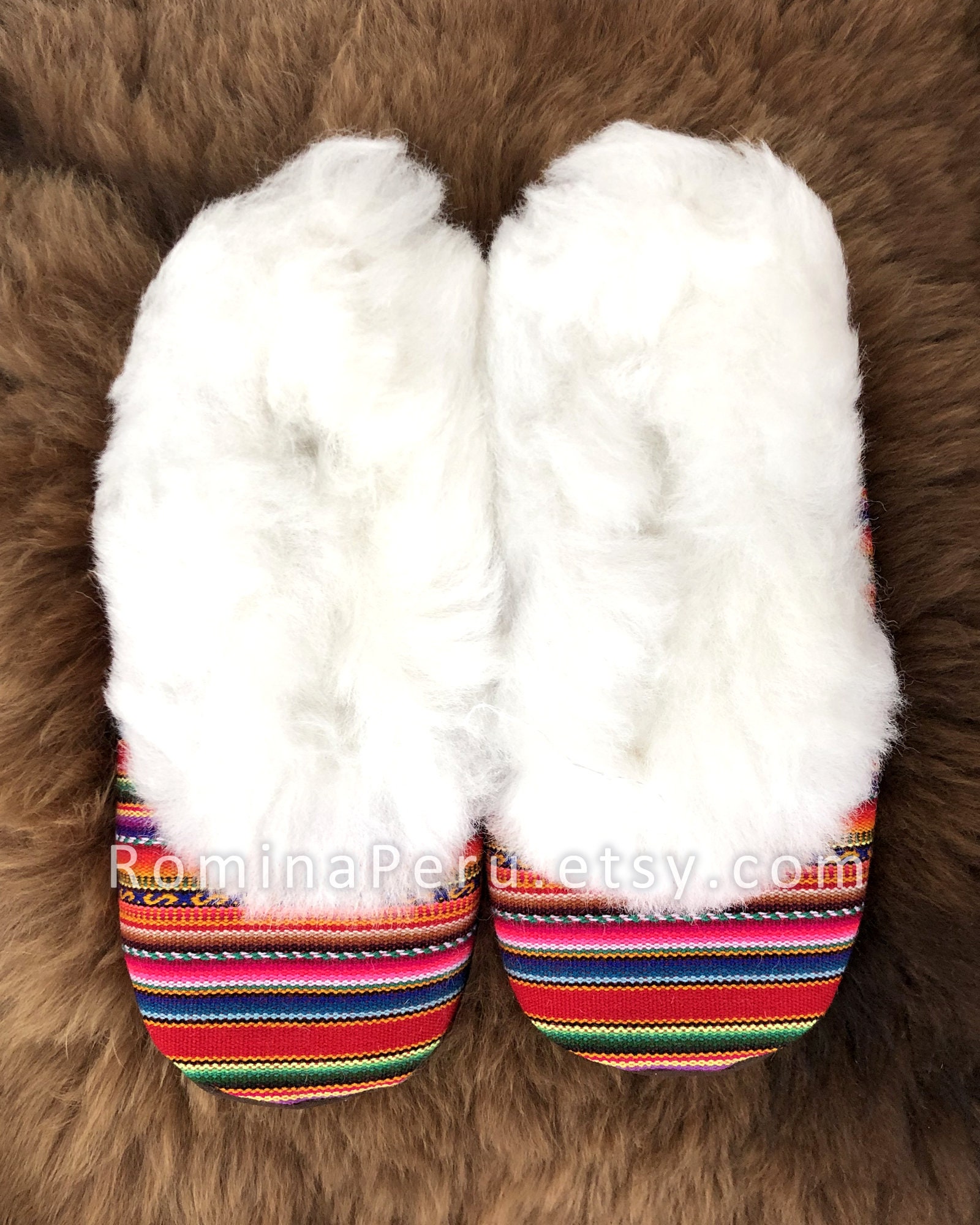 Unisex Alpaca Colorful Slippers Alpaca Fur Slipper Fur | Etsy