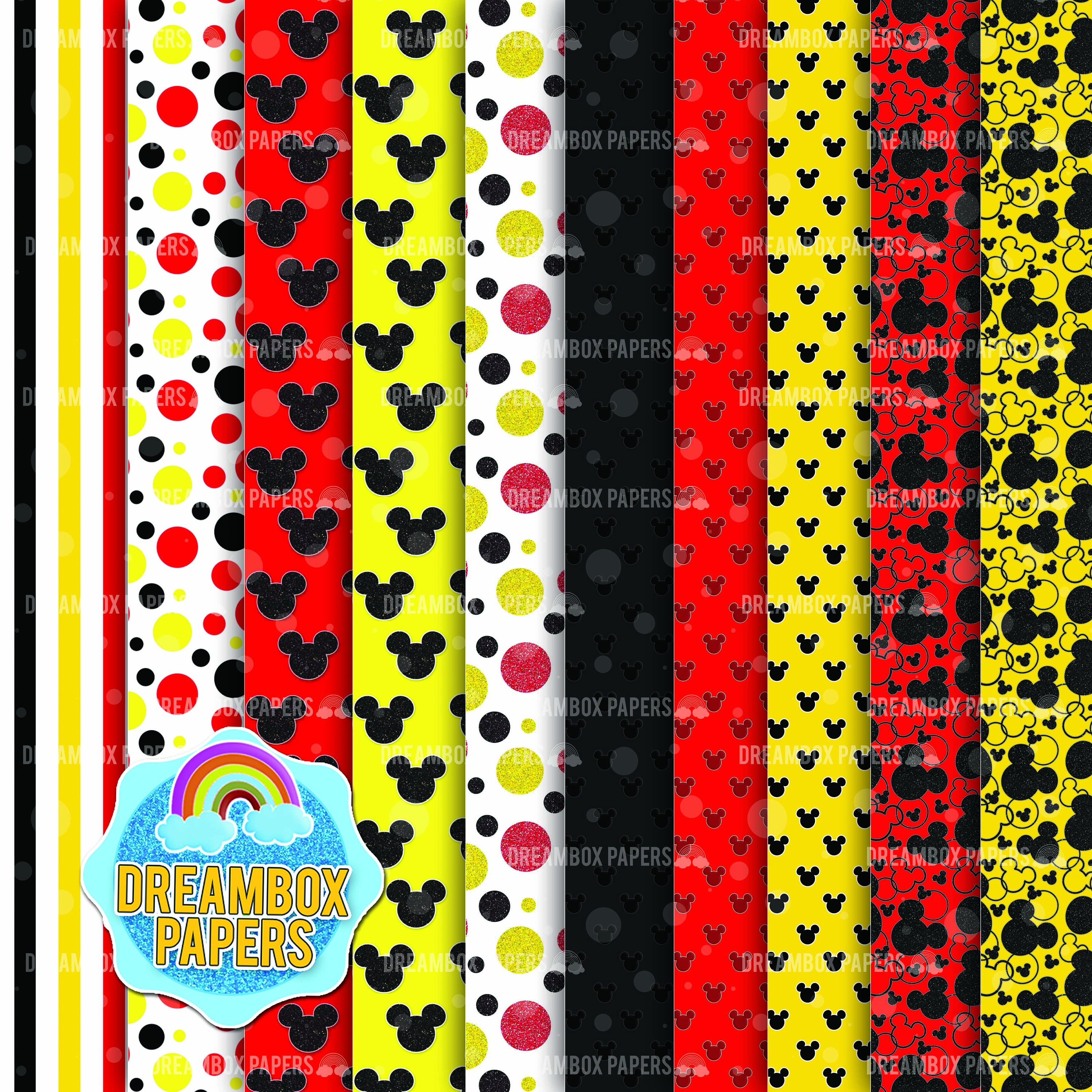 Mickey Mouse Inspired Digital Papers Free Clipart - Etsy