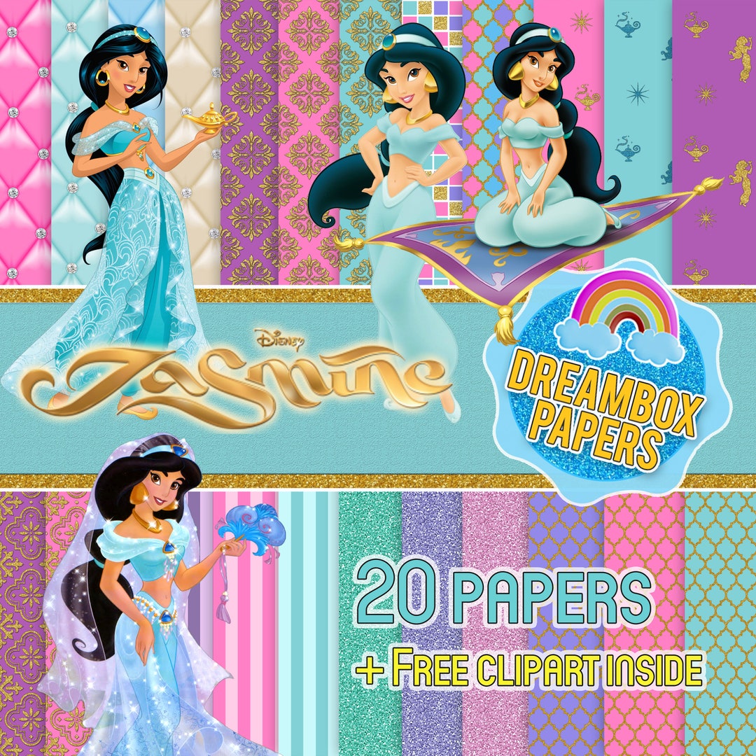 Jazmine Digital Papers Aladdin Free Clipart Backgrounds - Etsy