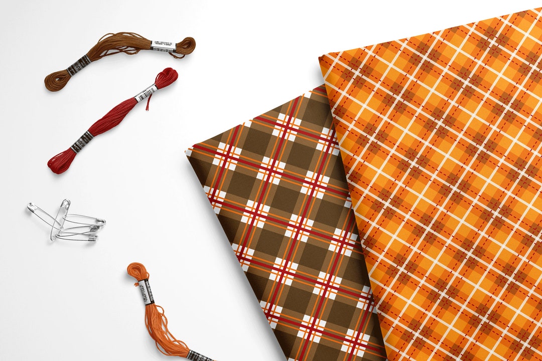 Brown Plaid Felt, Orange Plaid Felt, Thanksgiving Felt, Felt Sheets ...