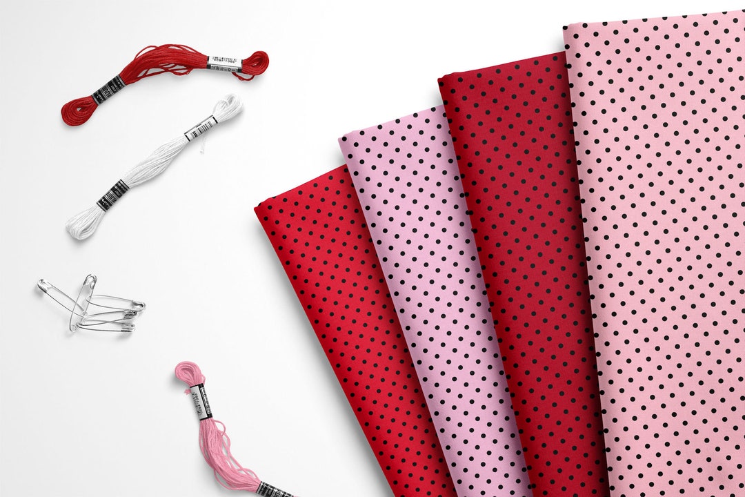 Valentine's Day Felt, Red Pink Dots Felt, Craft Felt, Red Pink Felt ...