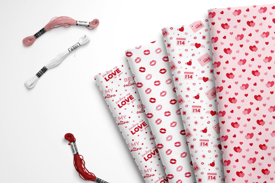 Valentine's Day Felt, Heart Felt, Pink Red Felt, Lips Felt, LOVE Felt ...