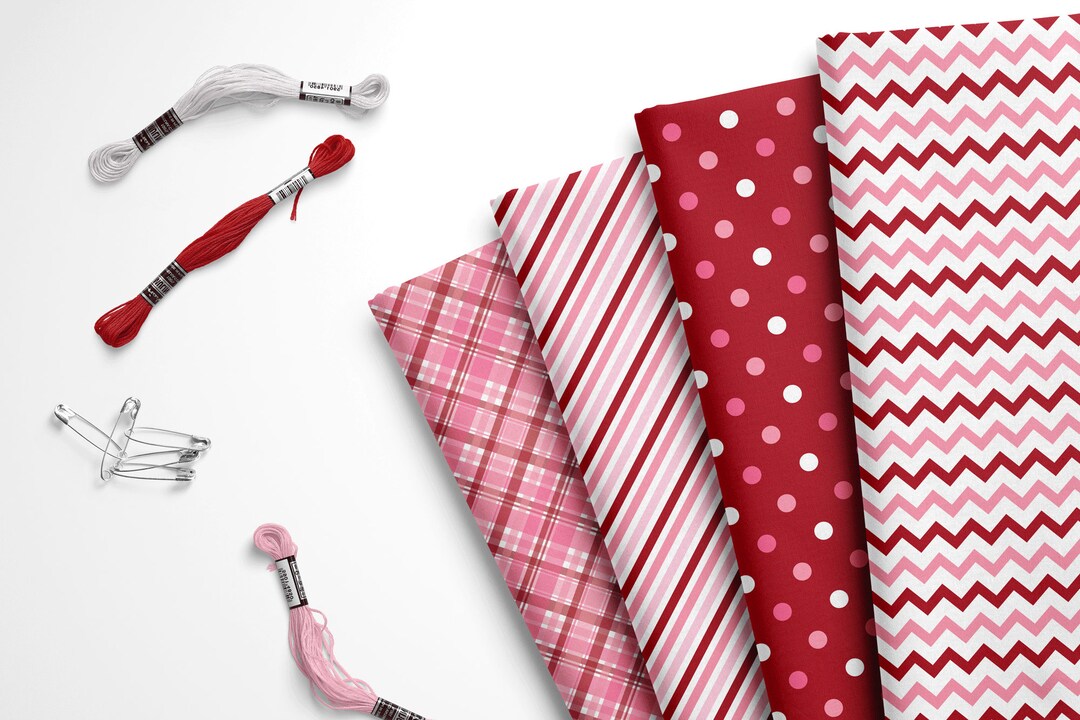 Valentine's Day Felt, Red Pink Dots Felt, Craft Felt, Red Pink Felt ...