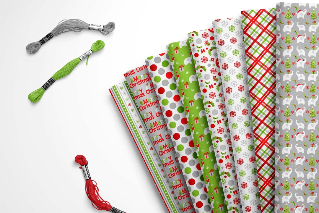 Christmas Felt, Christmas Elephant Felt, Christmas Plaid Felt, Elephant ...