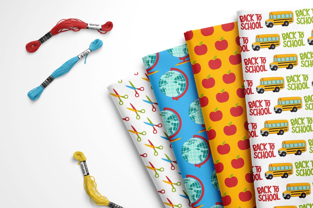 Back to School Felt, School Bus Felt, School Felt, School Fabric, Apple ...