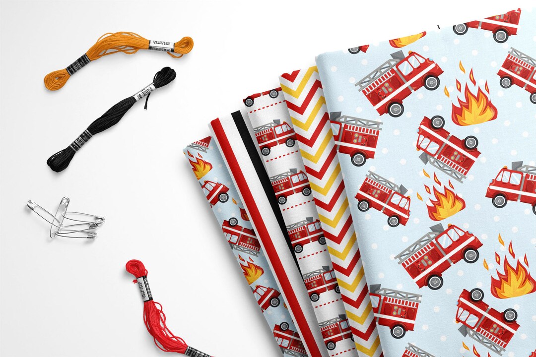 Fire Truck Felt, Fireman Felt, Fire Truck Fabric, Felt Sheets, Craft ...