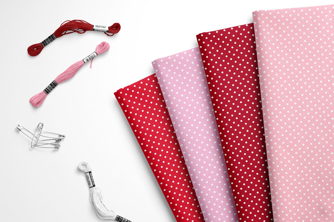 Red and Pink Polka Dot Felt: Valentine Felt - Etsy