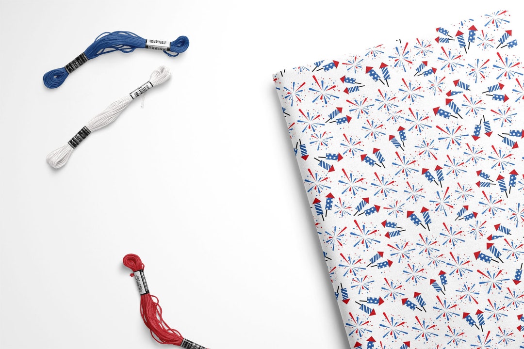 Fireworks Felt, Fireworks Fabric, 4th of July Felt, Patriotic Felt, 4th ...